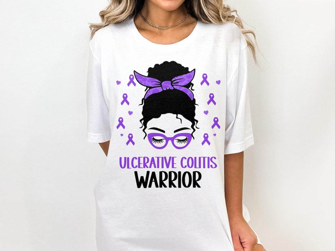 Ulcerative Colitis Awareness Svg Png, Messy Bun Ulcerative Colitis ...
