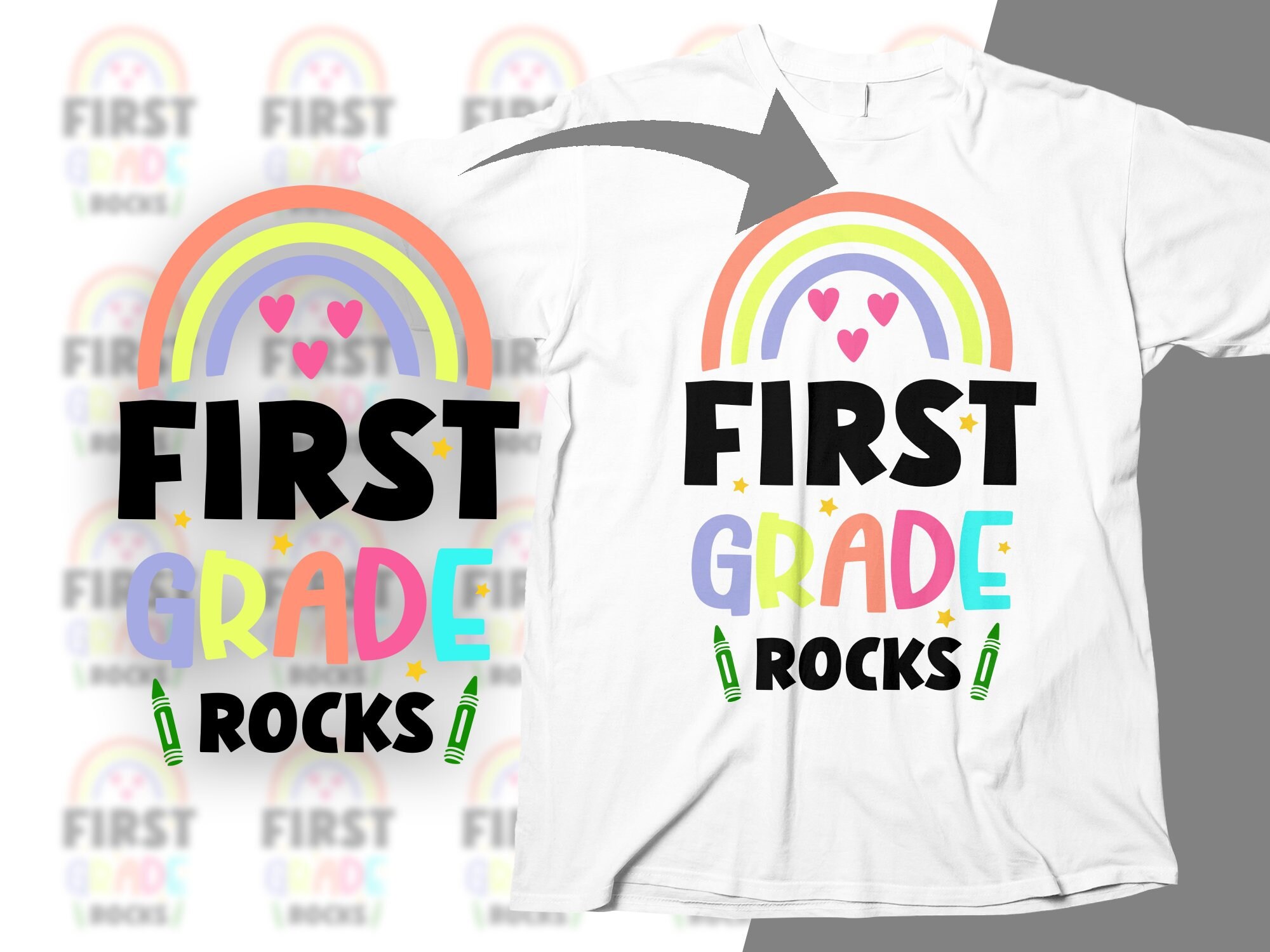 First Grade Rocks Png Svg, Back to School Svg, 1st Day of School ...