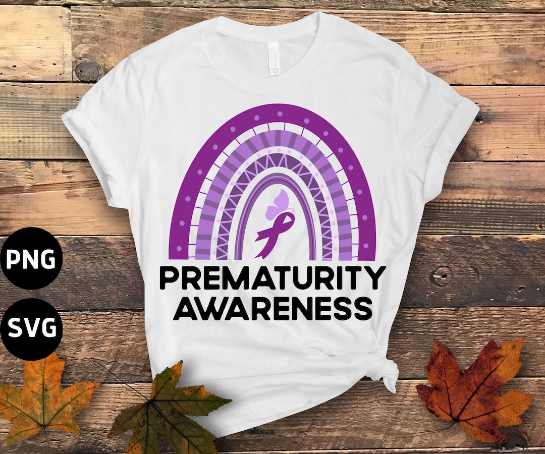 Prematurity Awareness SVG PNG , Purple Butterfly Ribbon Rainbow - PNG ...