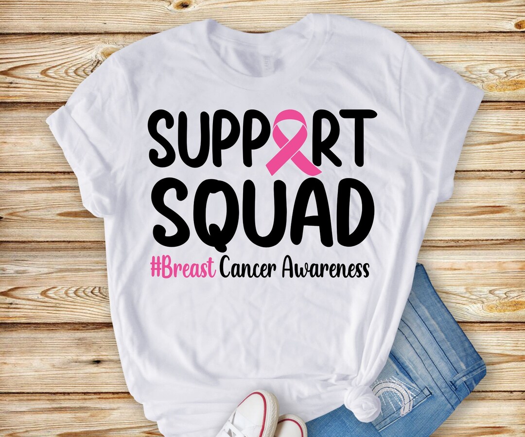 Breast Cancer Support Squad Svg Png, Pink Ribbon Svg, Breast Cancer ...