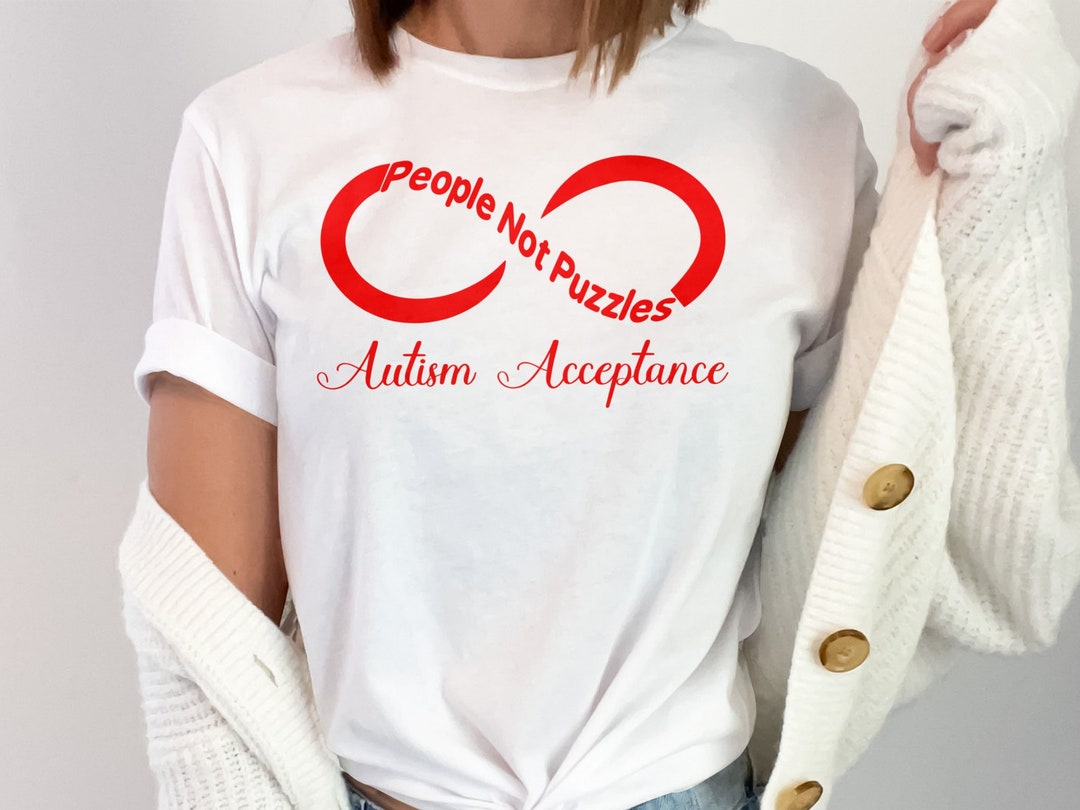People Not Puzzles Autism Acceptance Svg, Autism Acceptance Svg, Red ...