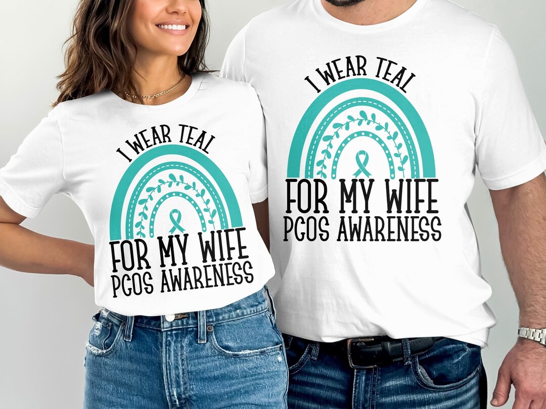 PCOS Awareness Svg Png, I Wear Teal for My Wife Svg, PCOS Rainbow Svg ...