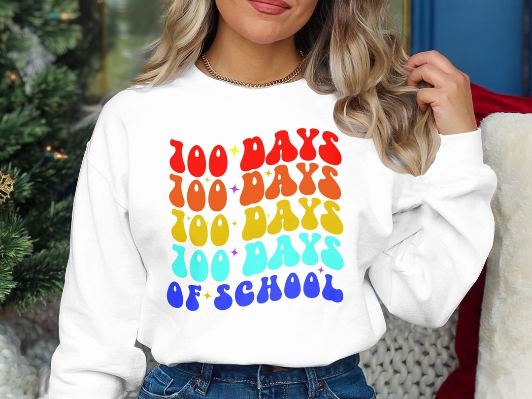 Retro 100 Days of School Svg Png, 100 Days of School Kids Png, 100th ...
