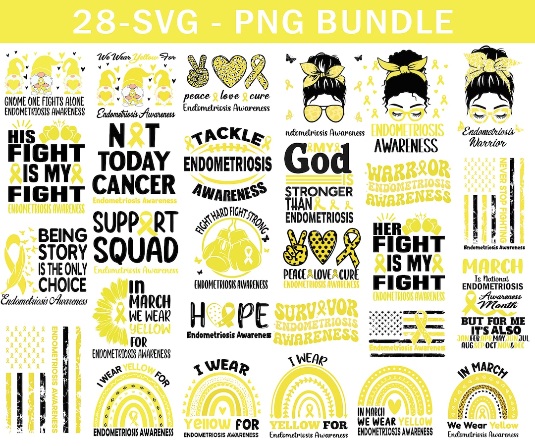 Endometriosis Awareness Svg Png Bundle, in March Endometriosis Svg ...