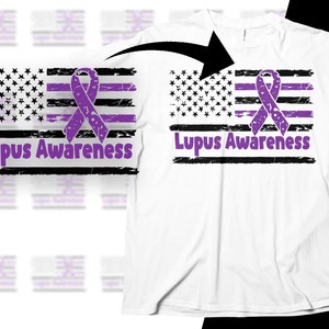 Lupus Awareness Svg Png, Lupus Flag Svg, Support Lupus Purple Ribbon ...