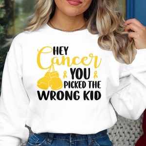 Childhood Cancer Awareness Svg Png Hey Cancer You Picked the - Etsy