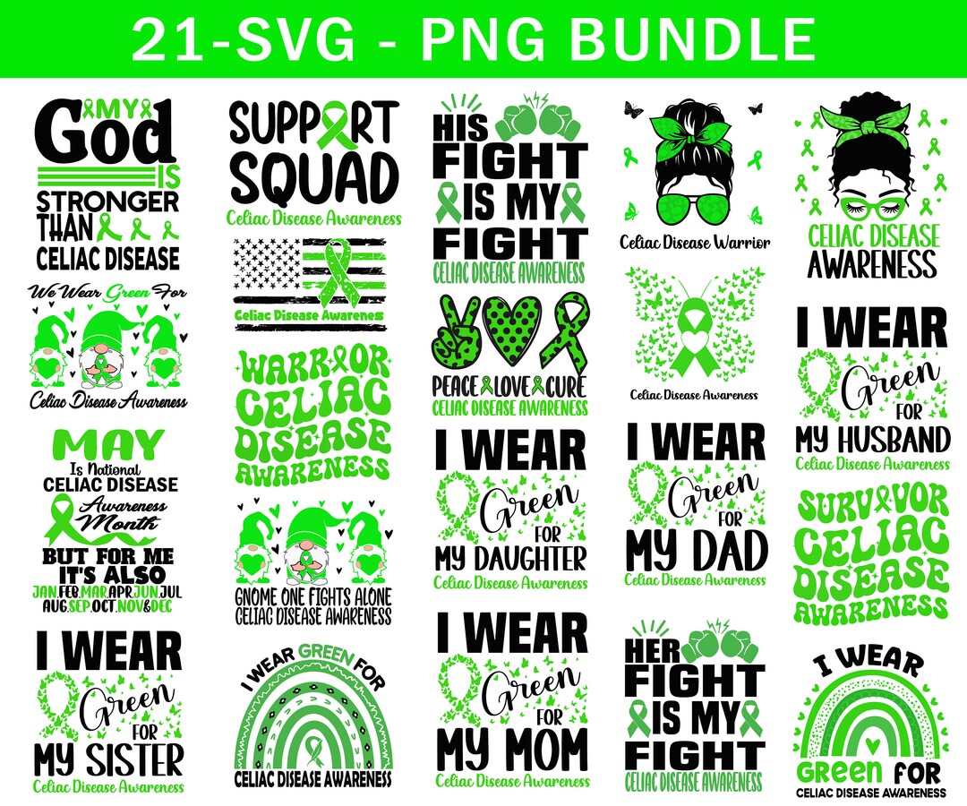Celiac Disease Awareness Svg Bundle, Celiac Disease Warrior Svg Png ...