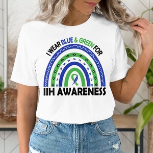Idiopathic Intracranial Hypertension Svg, I Wear Blue & Green for IIH ...