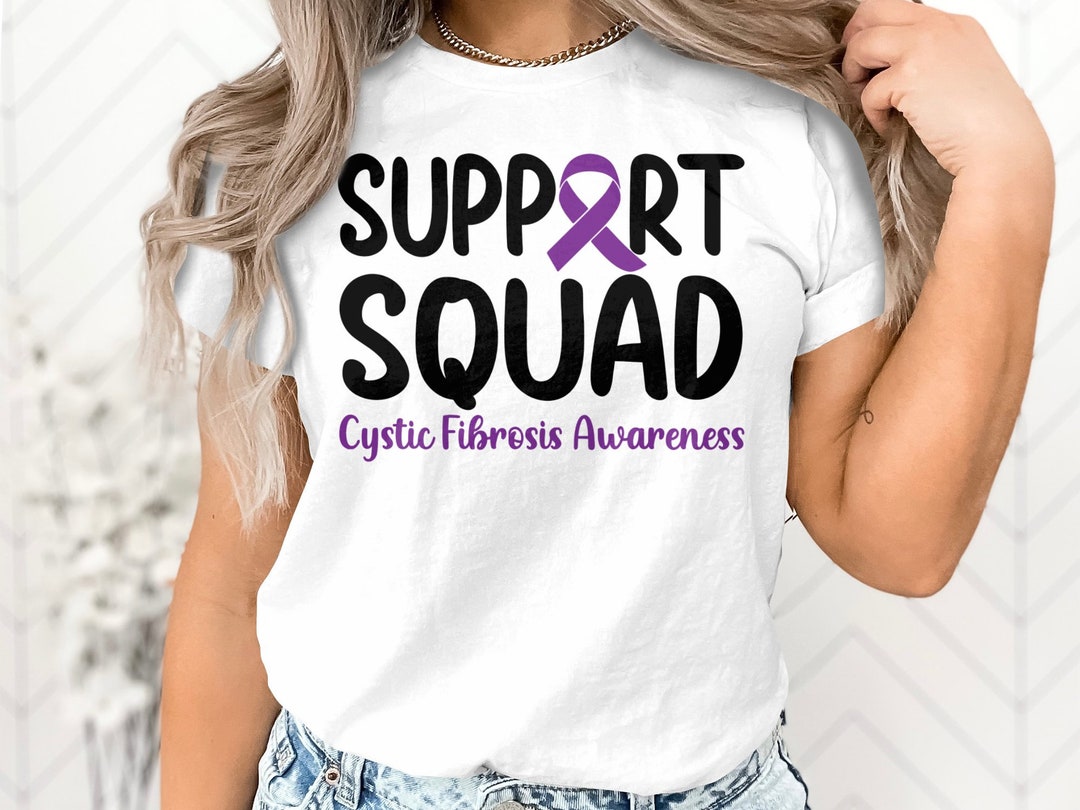 Cystic Fibrosis Awareness Svg Png, Support Squad Svg, Purple Ribbon Svg ...