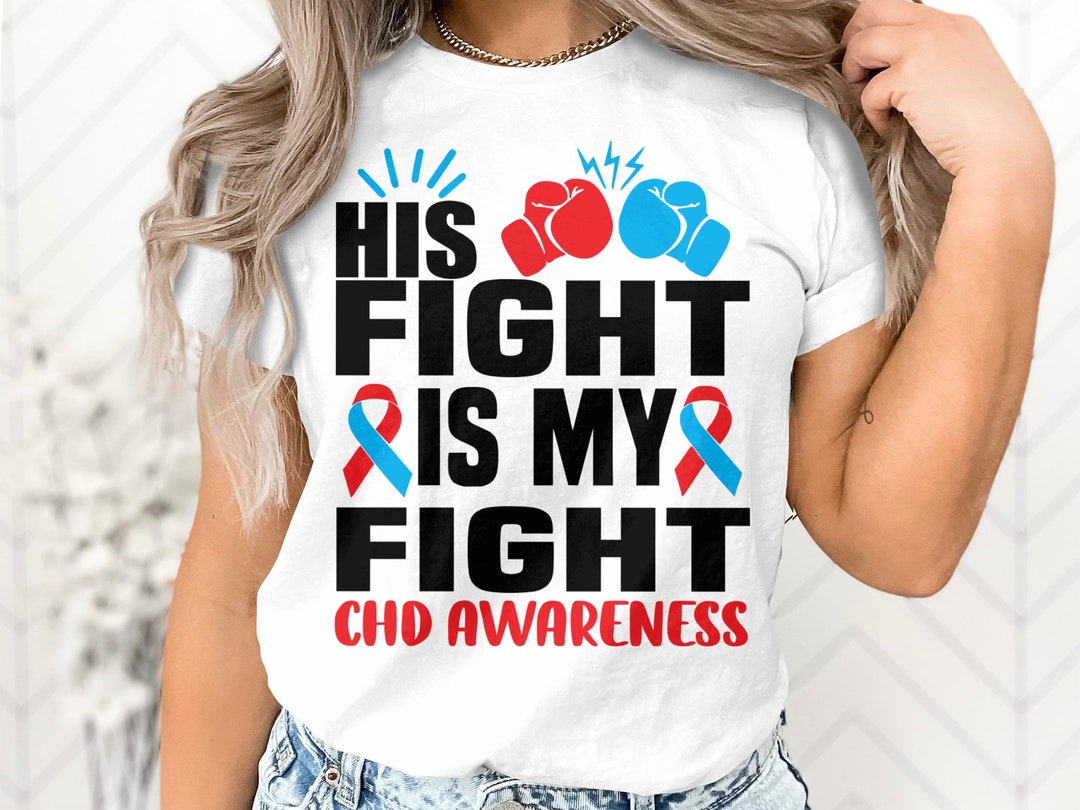Chd Awareness Svg Png, His Fight is My Fight Svg, Red Blue Ribbon Svg ...