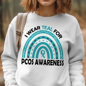 PCOS Awareness Svg Png, I Wear Teal for Svg, Ovary Syndrome Teal Ribbon ...