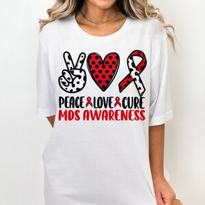 Myelodysplastic Syndrome Awareness Svg Png, Peace Love Cure Svg, MDS ...