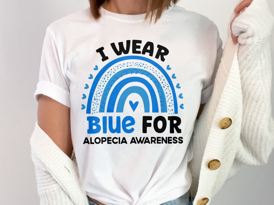 I Wear Blue for Alopecia Png, Alopecia Awareness Svg Png, Blue Ribbon ...