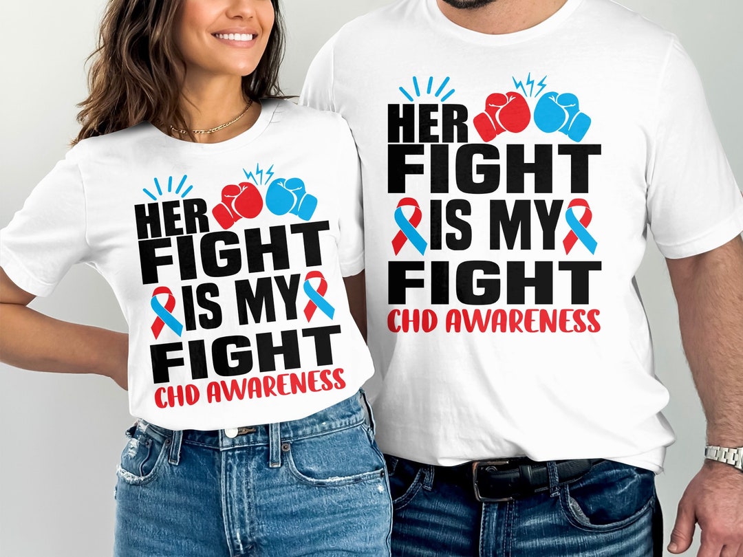 Chd Awareness Svg Png, Her Fight is My Fight Svg, Red Blue Ribbon Svg ...