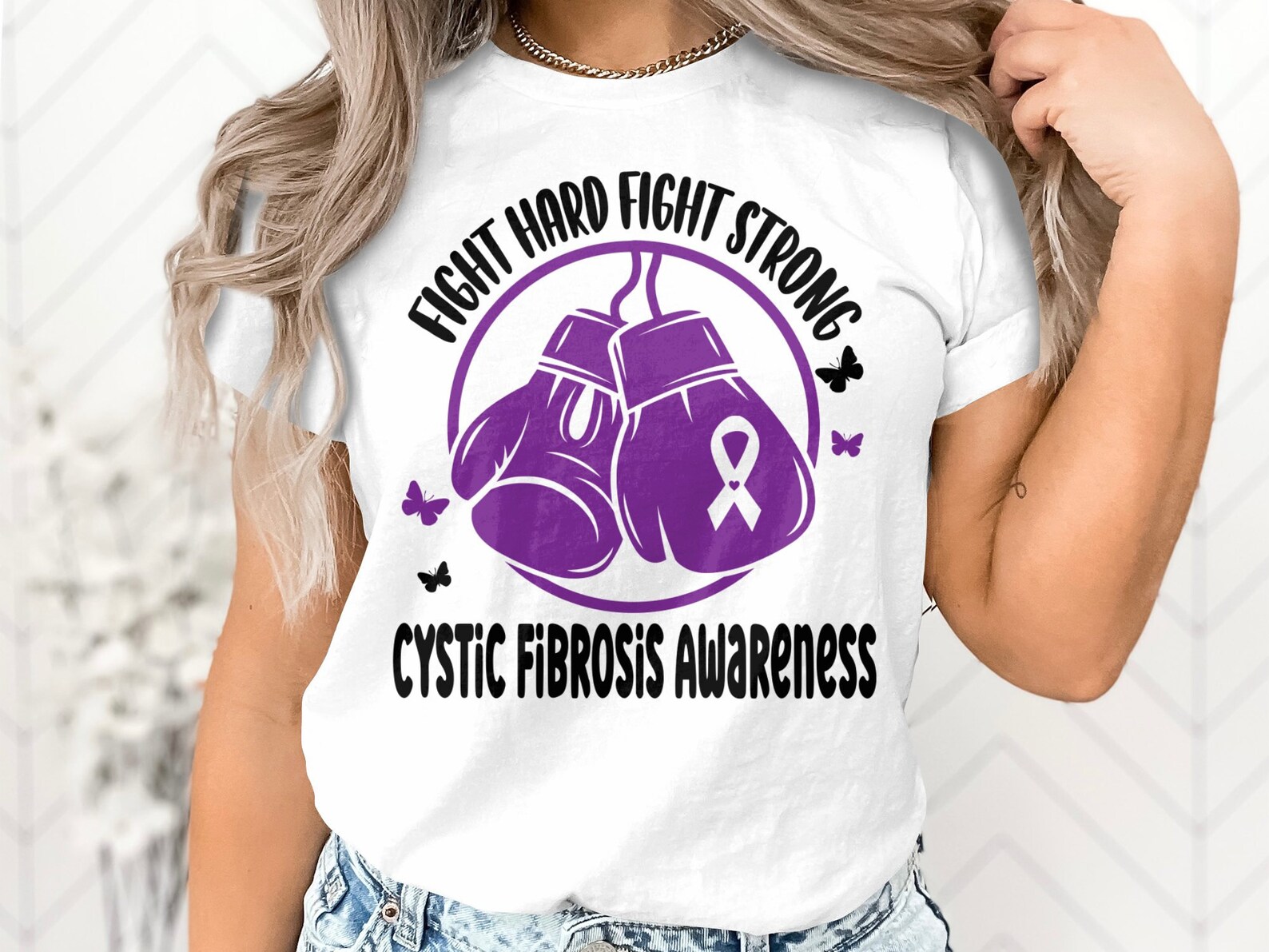 Cystic Fibrosis Awareness Svg Png, Fight Hard Fight Strong Svg, Purple ...