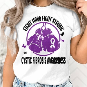 Cystic Fibrosis Awareness Svg Png, Fight Hard Fight Strong Svg, Purple ...