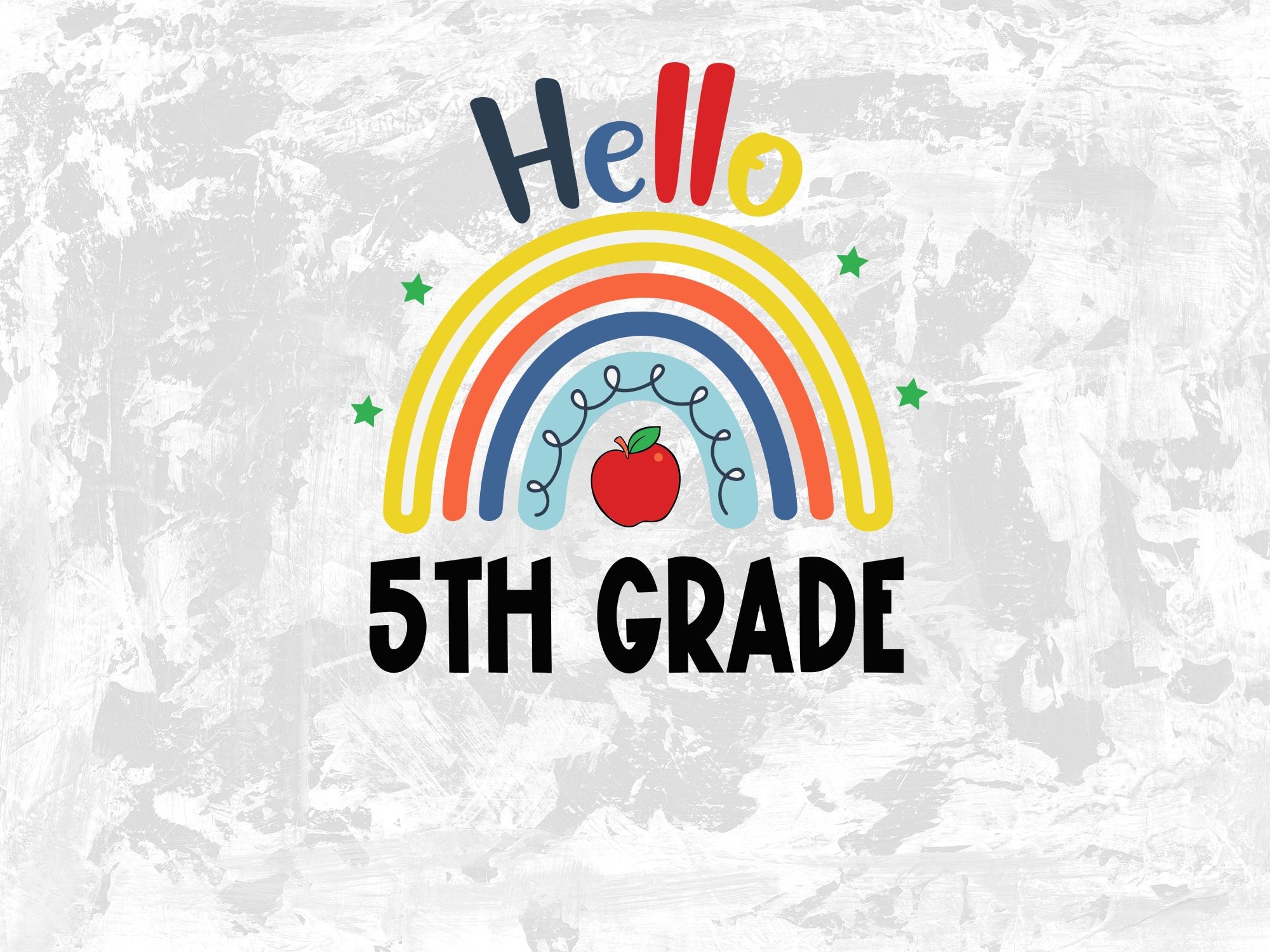 Hello 5th Grade SVG PNG Back to School Svg 1st Day of - Etsy