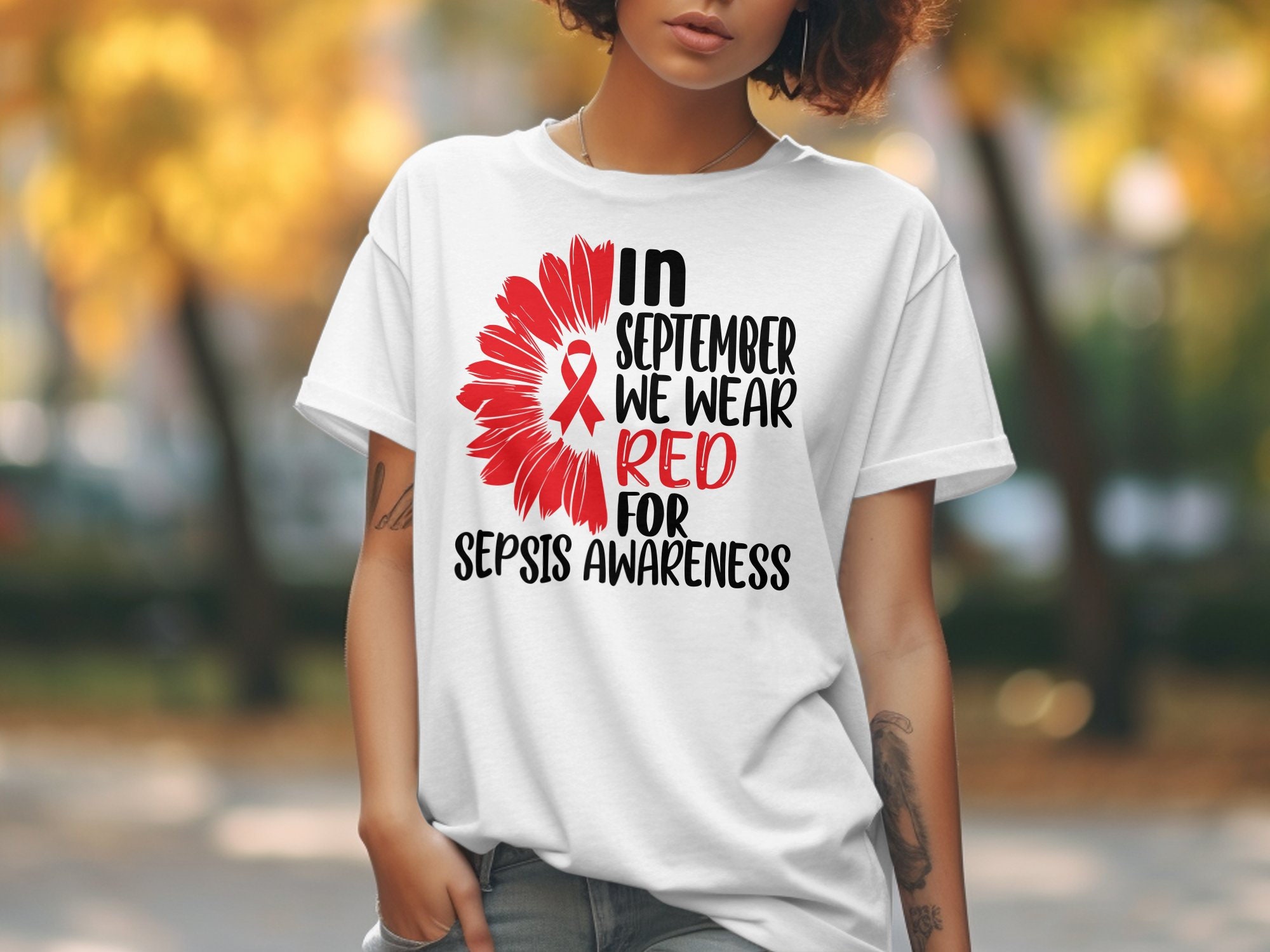 Sepsis Awareness Svg Png, in September We Wear Red for Svg, Bloodstream ...