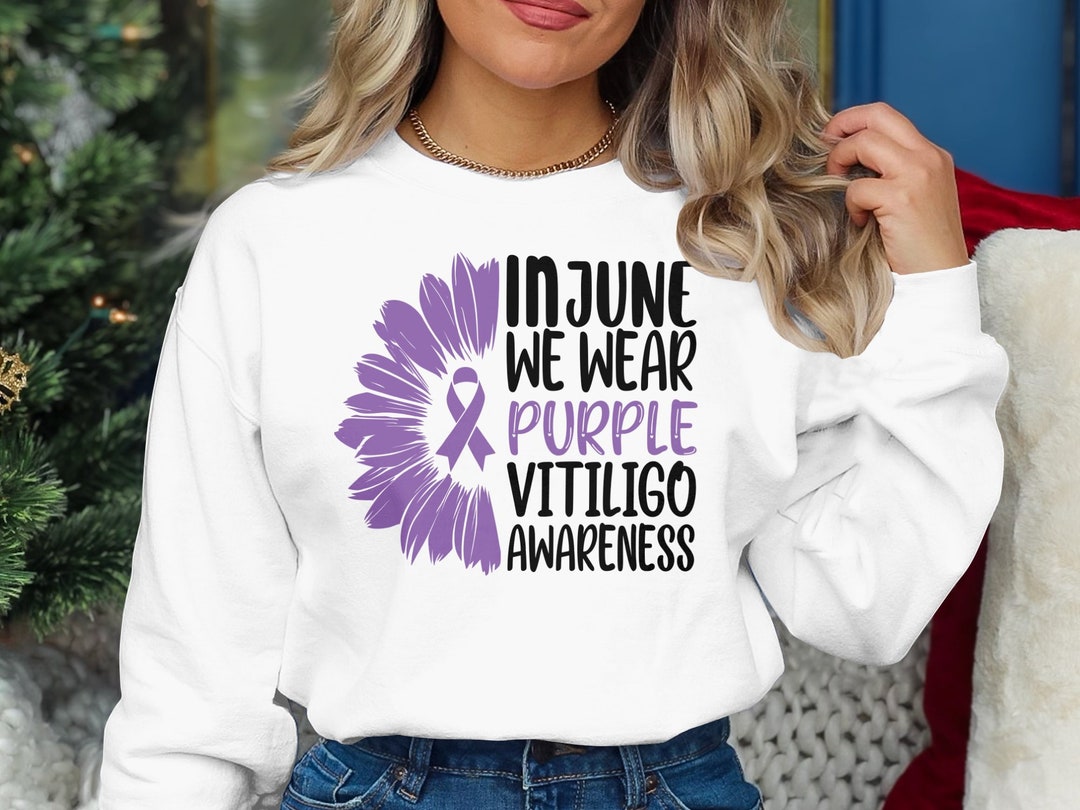 Vitiligo Awareness Svg Png, in June We Wear Purple Vitiligo Awareness ...