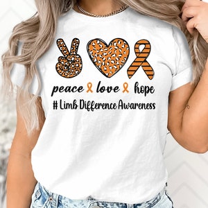 Limb Loss Awareness Svg Png, Peace Love Hope Svg, Orange Ribbon Svg ...