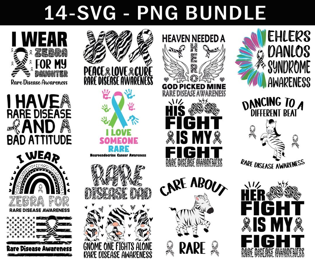 Rare Disease Awareness Svg Png Bundle, Zebra Ribbon Svg, Ehlers-danlos ...