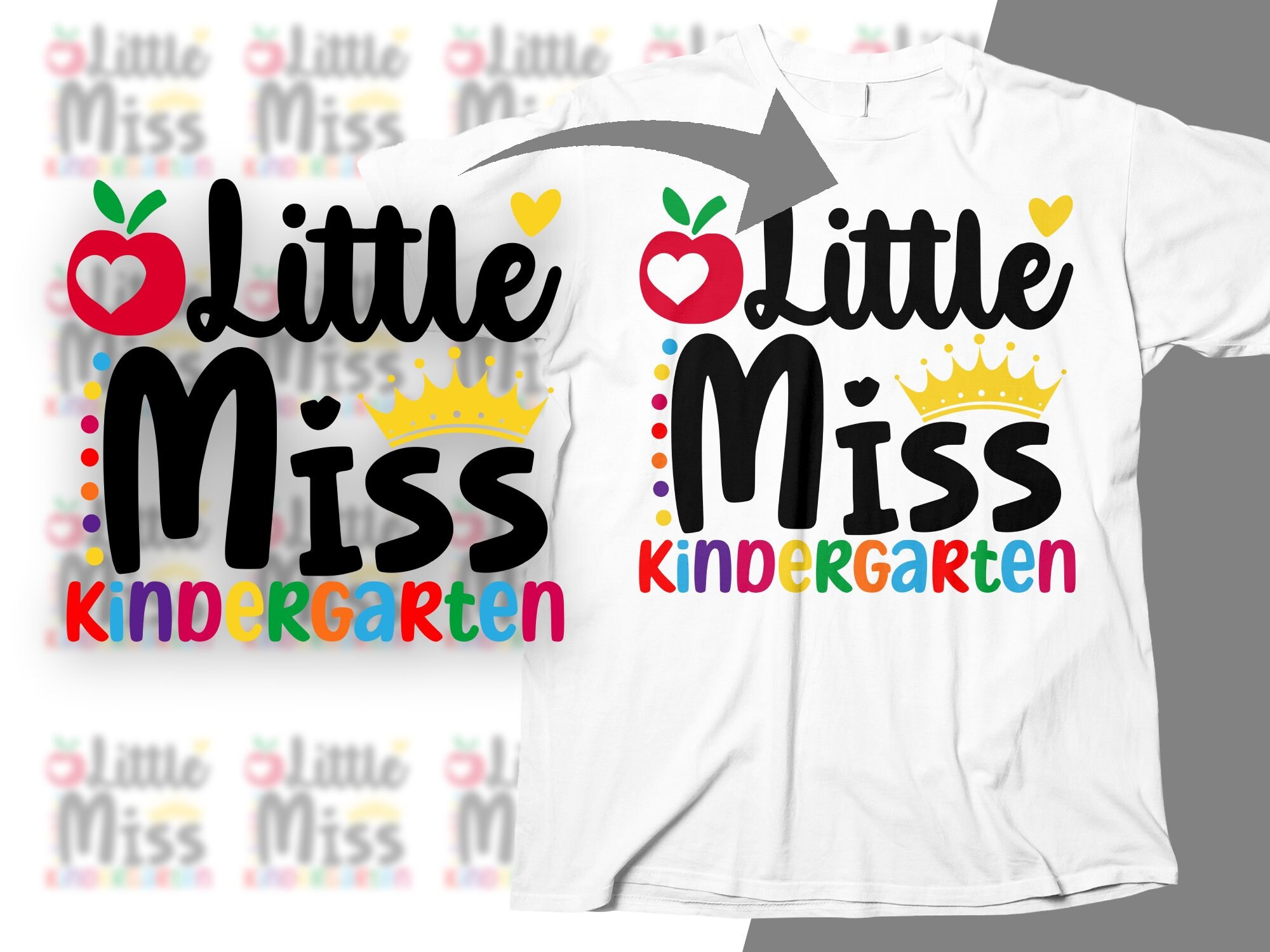 Little Miss Kindergarten Png Svg Back to School Svg 1st Day - Etsy