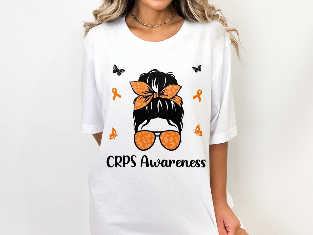 CRPS Awareness Svg Png, Messy Bun CRPS Awareness Svg, Orange Ribbon Svg ...