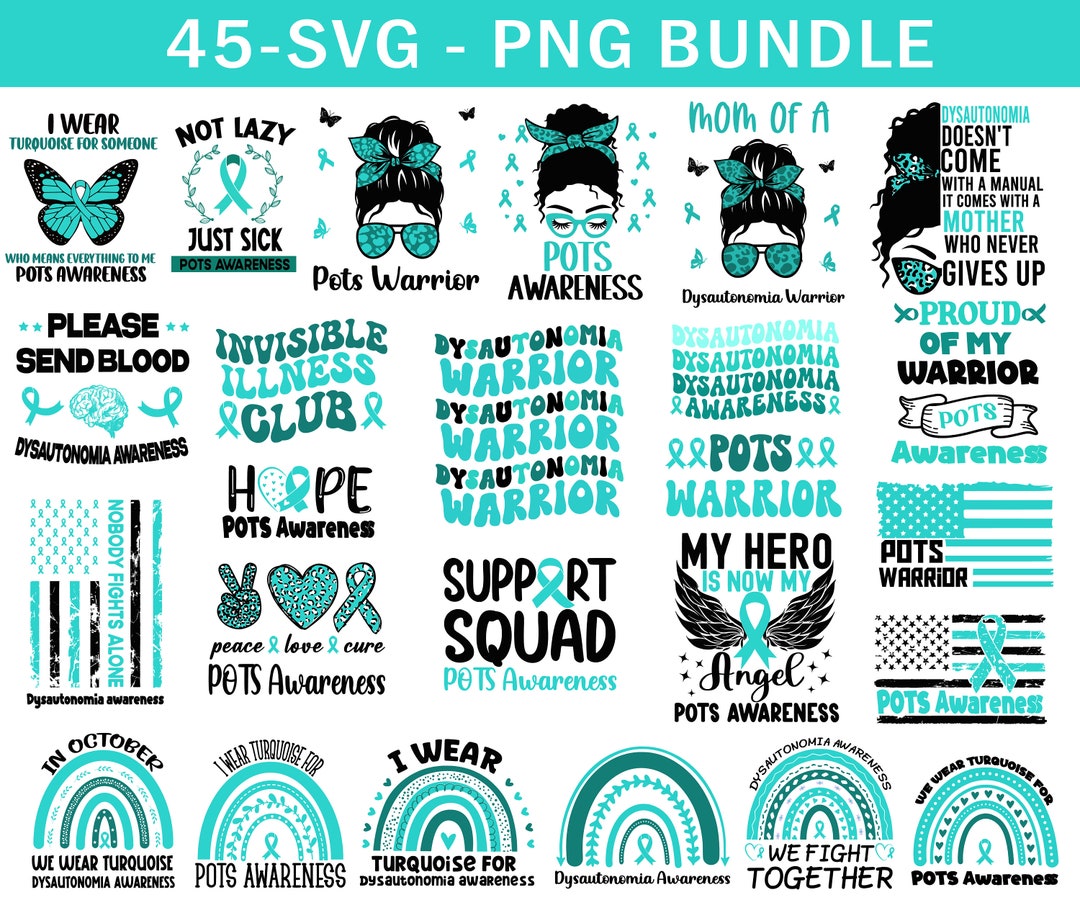 Dysautonomia POTS Awareness Svg Png Bundle, POTS Syndrome Svg ...