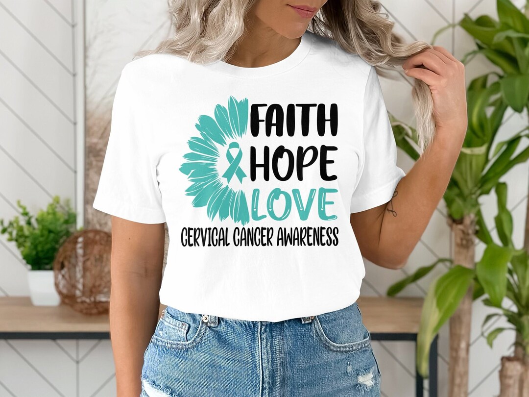 Cervical Cancer Awareness Svg Png, Faith Hope Love Svg, Cervical Cancer ...