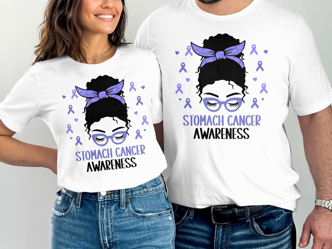 Stomach Cancer Awareness Svg Png, Messy Bun Stomach Cancer Awareness ...