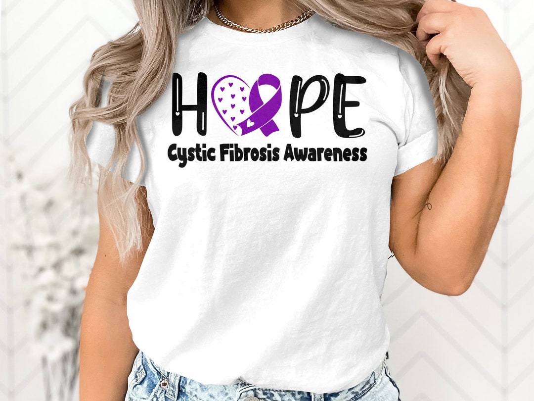 Cystic Fibrosis Awareness Svg Png, HOPE Svg, Purple Ribbon Svg, CF ...