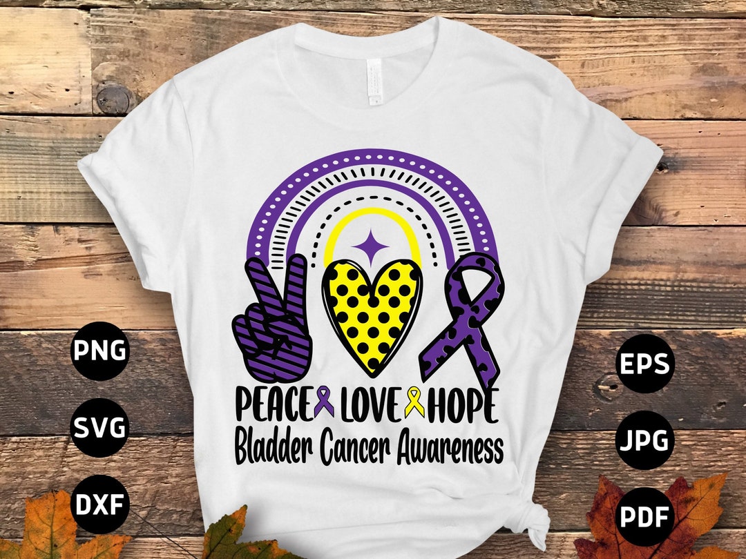 Bladder Cancer Awareness Svg Png, Peace Love Hope Svg, Bladder Cancer ...