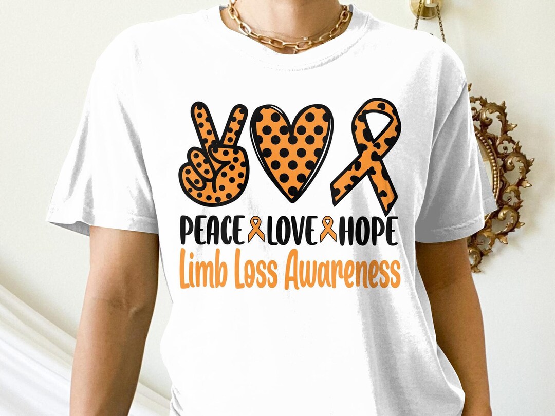 Peace Love Hope Svg, Limb Loss Warrior Png, Svg, Orange Ribbon Svg ...