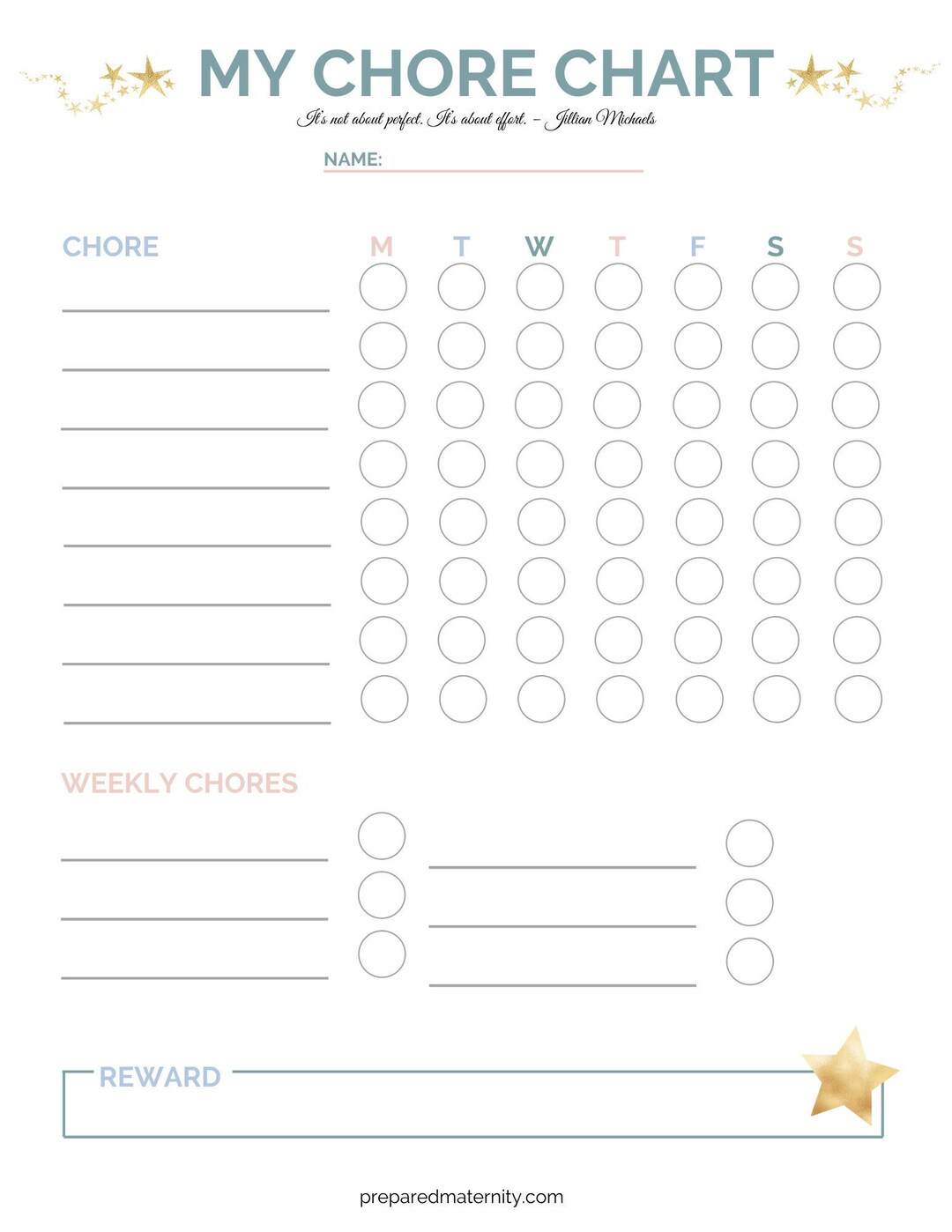 Simple Chore Chart for Kids - Etsy