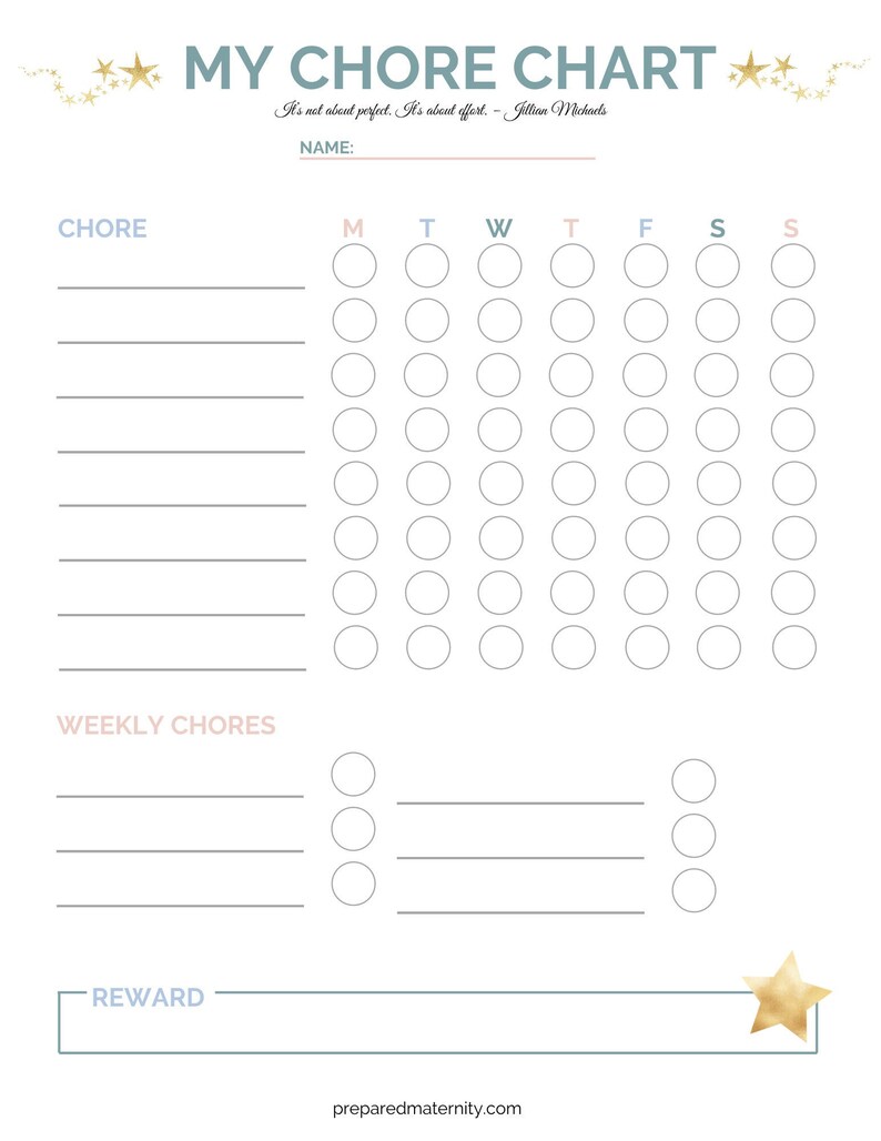 Simple Chore Chart for Kids - Etsy