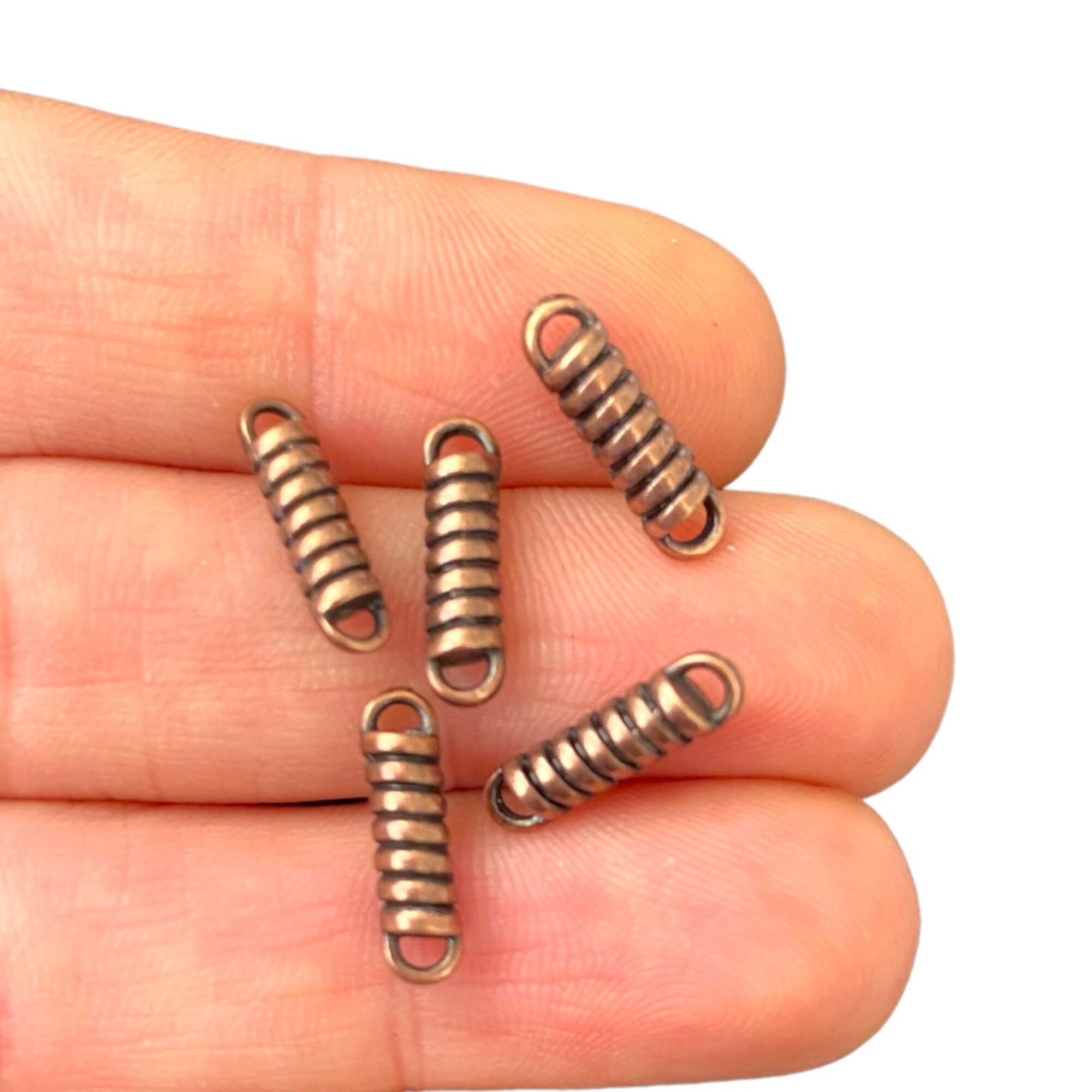 5 Copper Spiral Connector Spacer Antique Copper Plated Connector ...