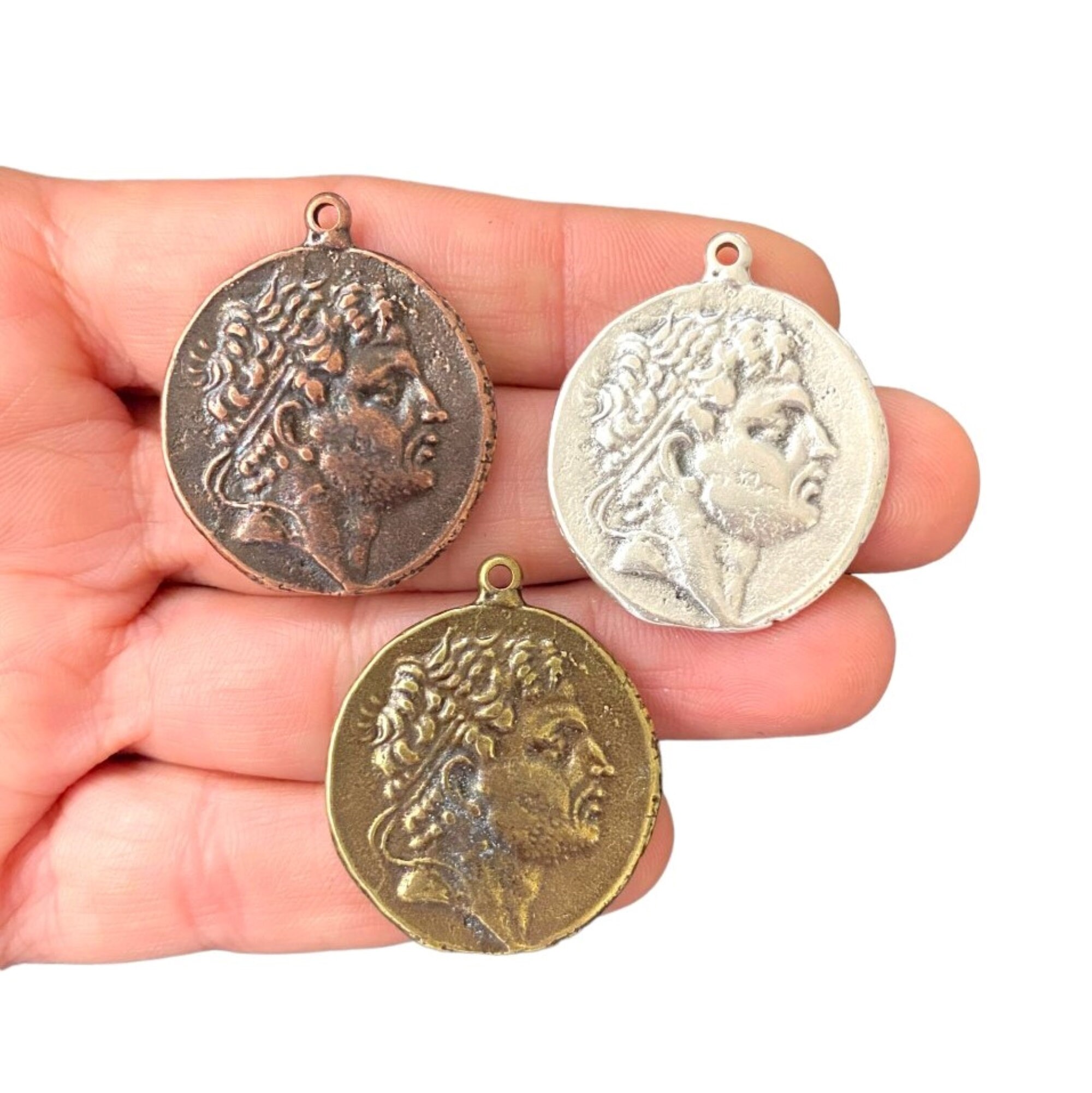 Bronze Ancient Coin Charm Antique Bronze-plated Medallion Pendant ...