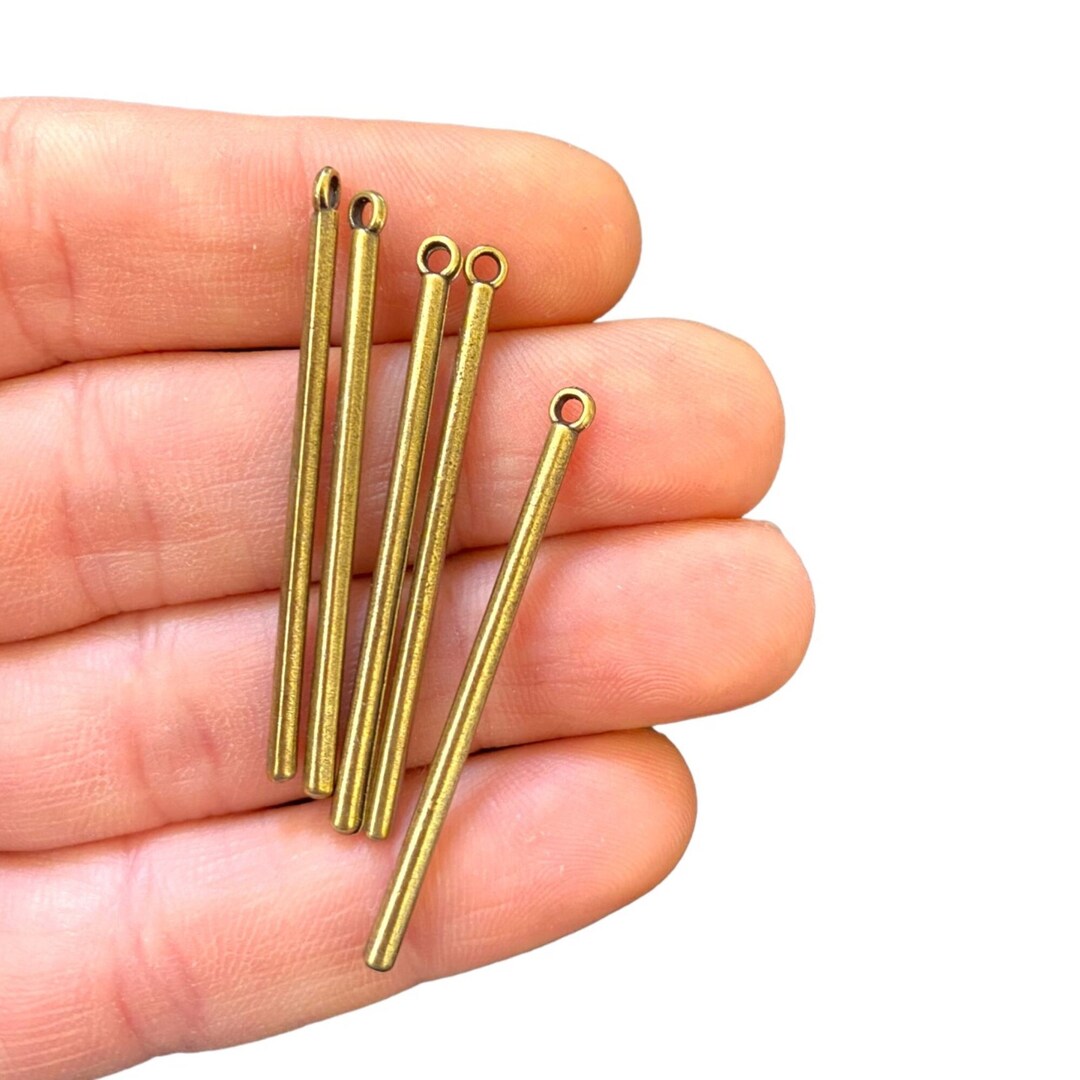 5 Bronze Stick Connector Antique Bronze Plated Stick Findings Charm ...