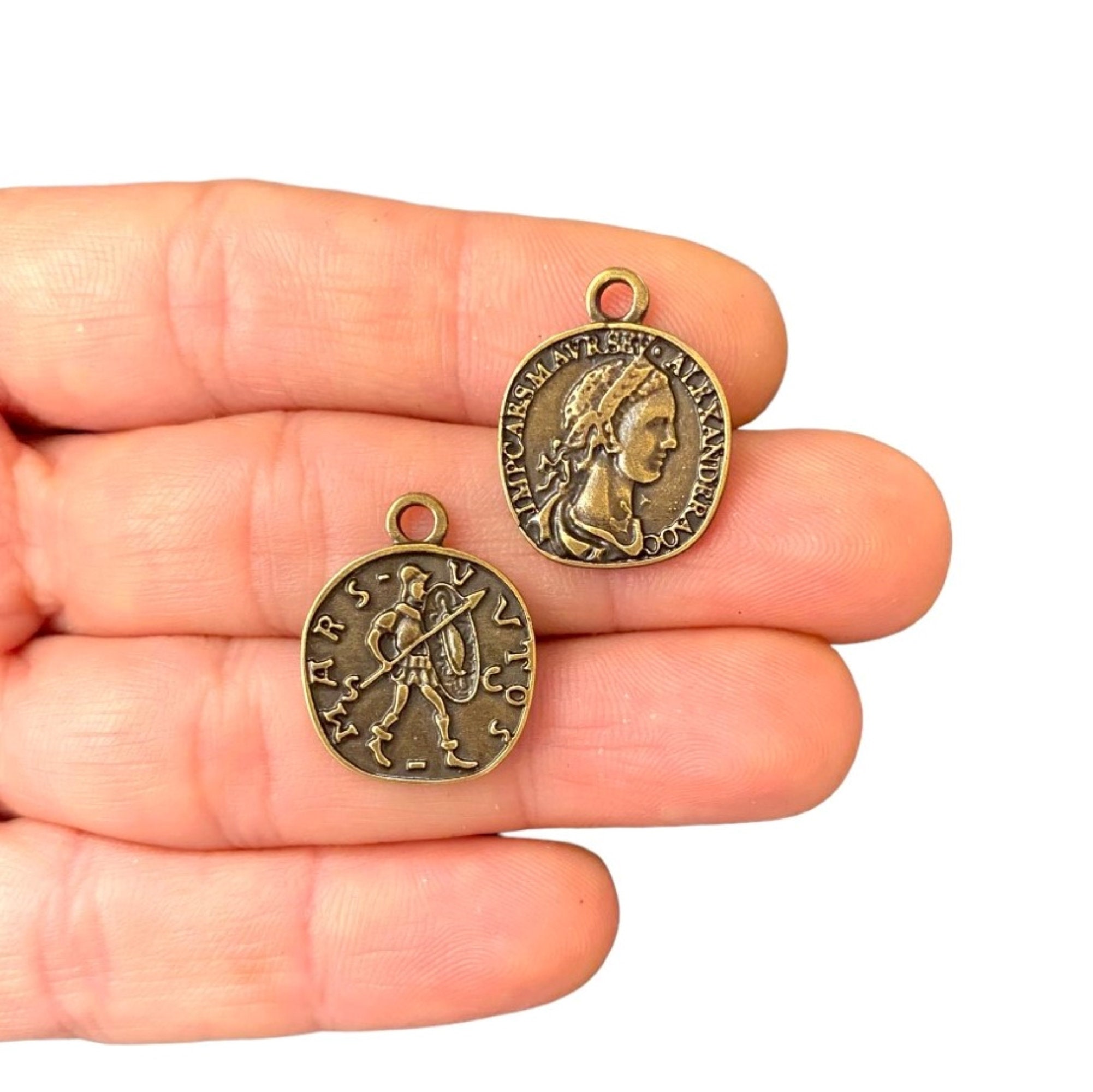 Bronze Ancient Coin Charm Antique Bronze-plated Medallion Pendant ...