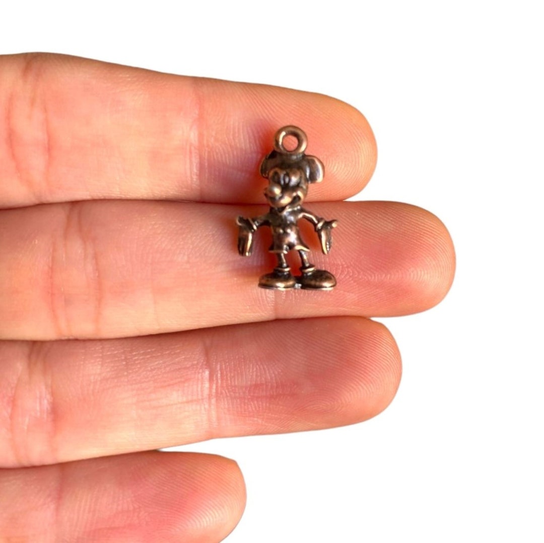 Mickey Mouse Charm - Antique Copper Plated Small Pendant for Jewelry ...