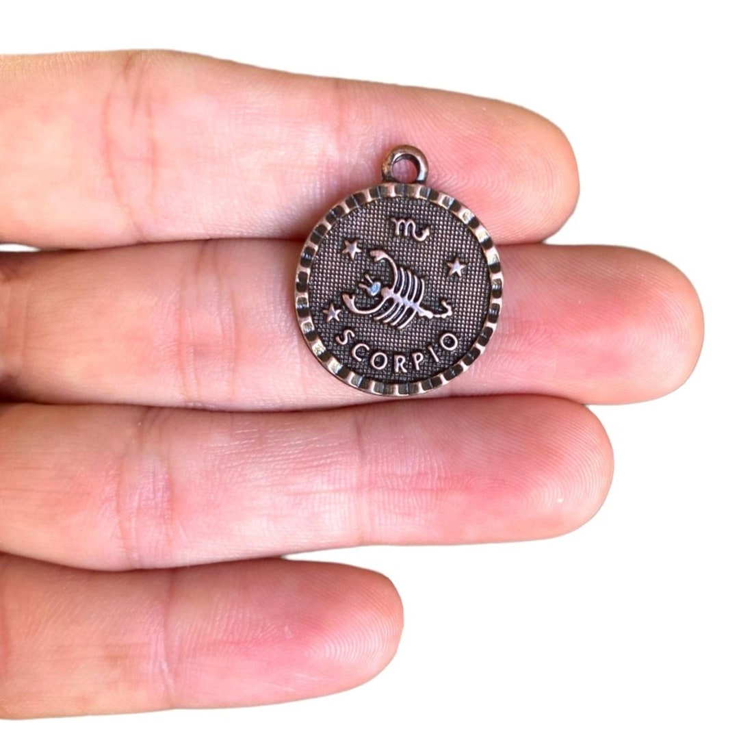 Antique Copper Scorpio Zodiac Charm – Rustic Scorpion Pendant ...