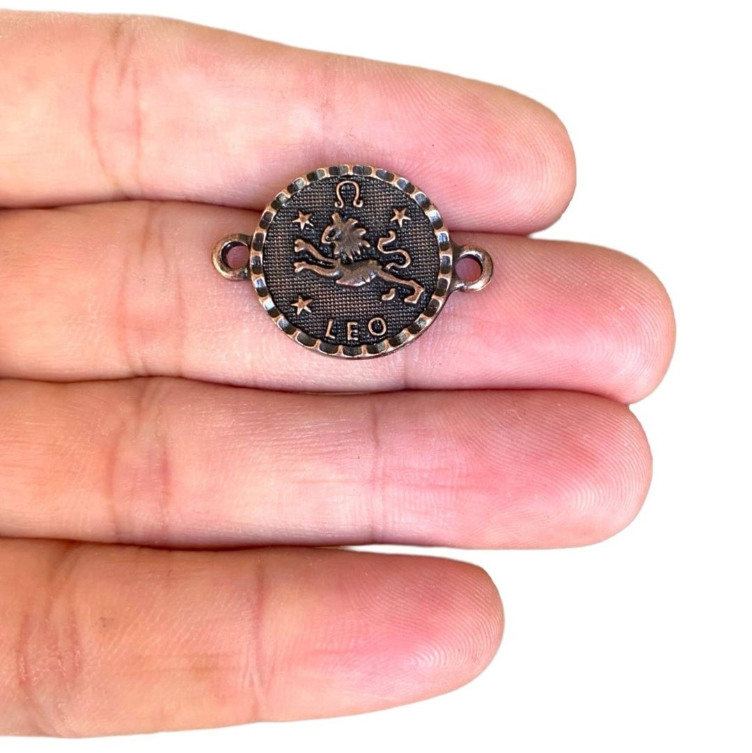 Copper Zodiac Sign Connector Antique Copper Plated Leo Charms Horoscope ...