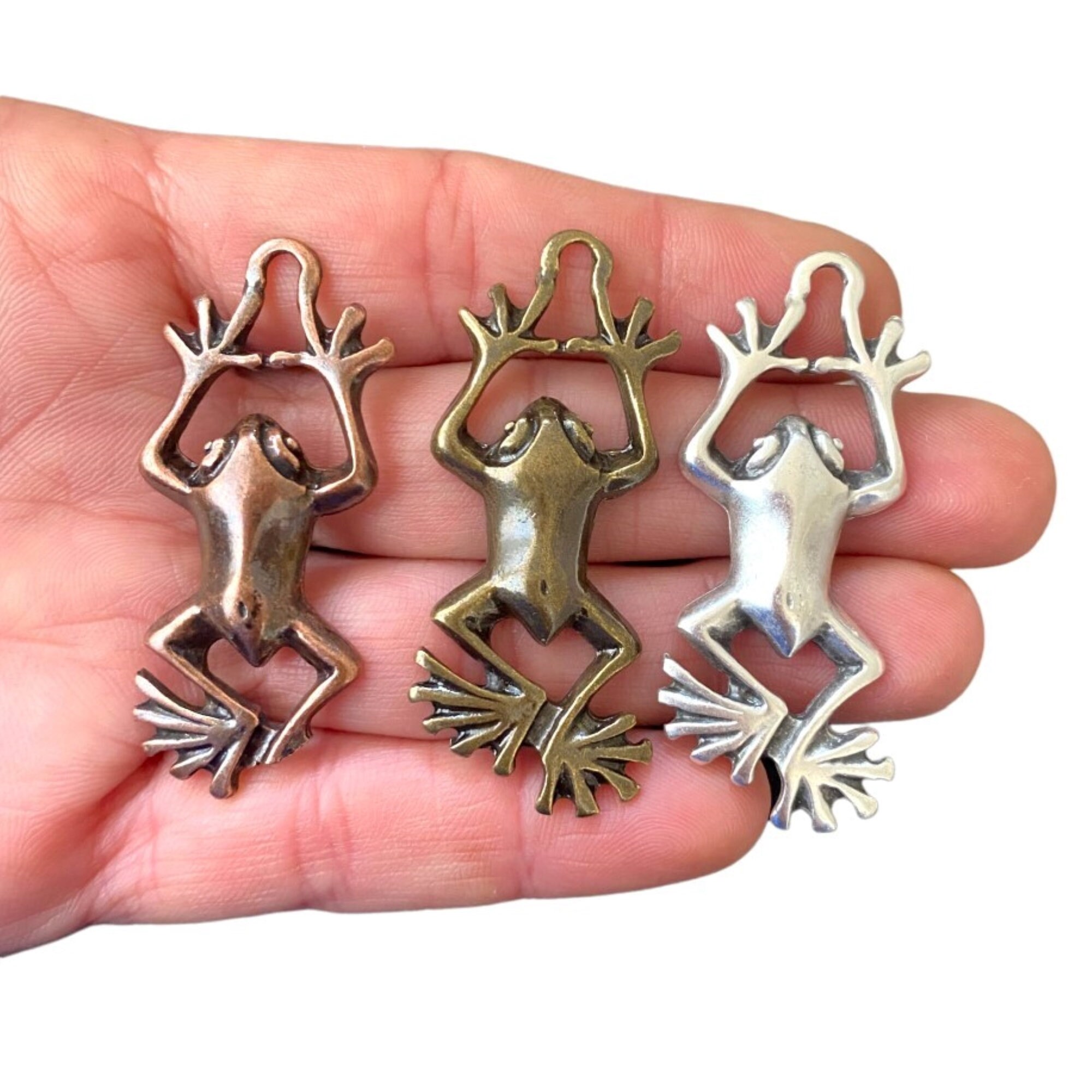 Copper Frog Charm Antique Copper Plated Frog Pendant Big Frog Charm ...