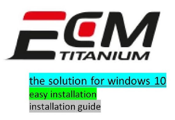 ECM Titanium the Solution for Windows 10 - Etsy