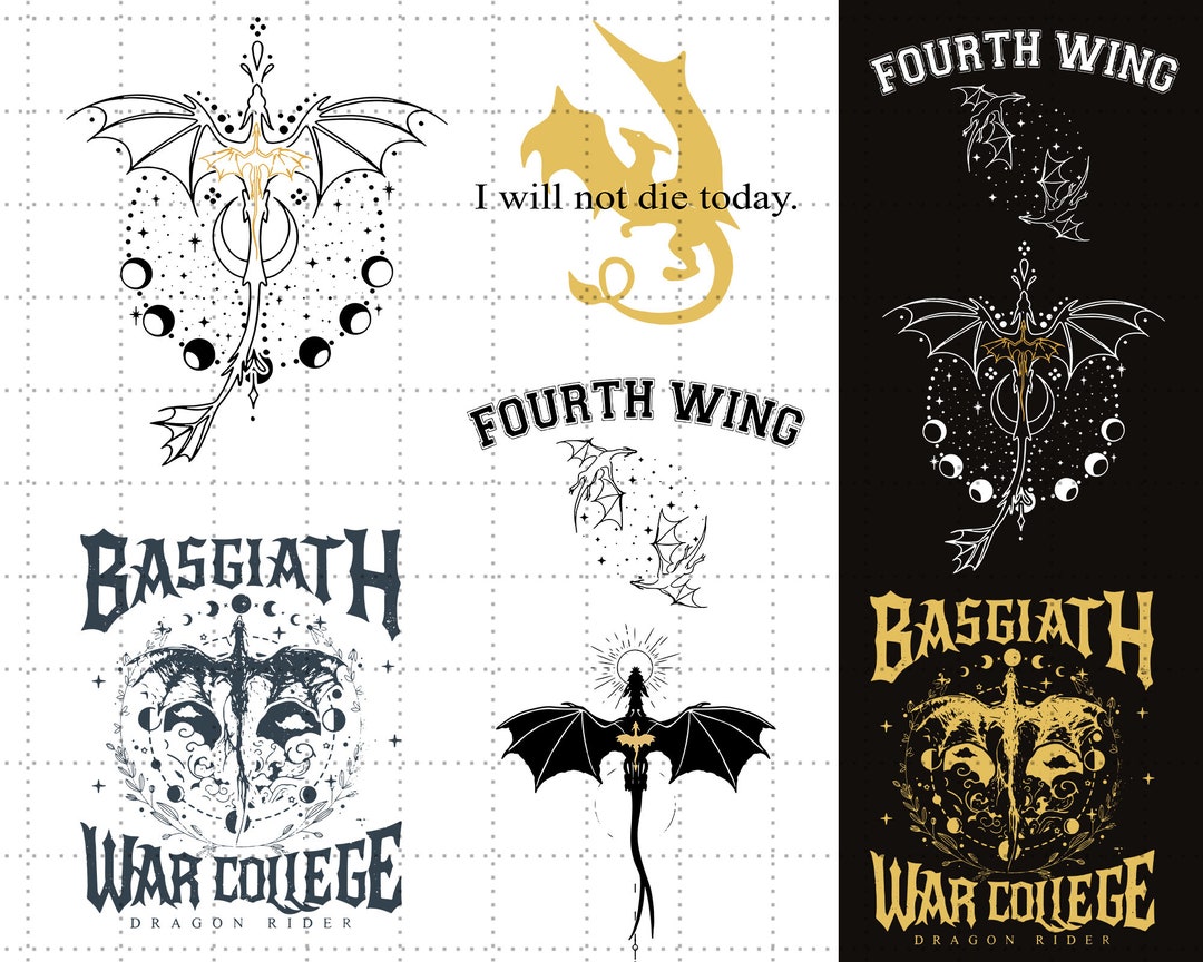 Fourth Wing Png Stencil Basgiath Digital File Rebecca Yarros - Etsy