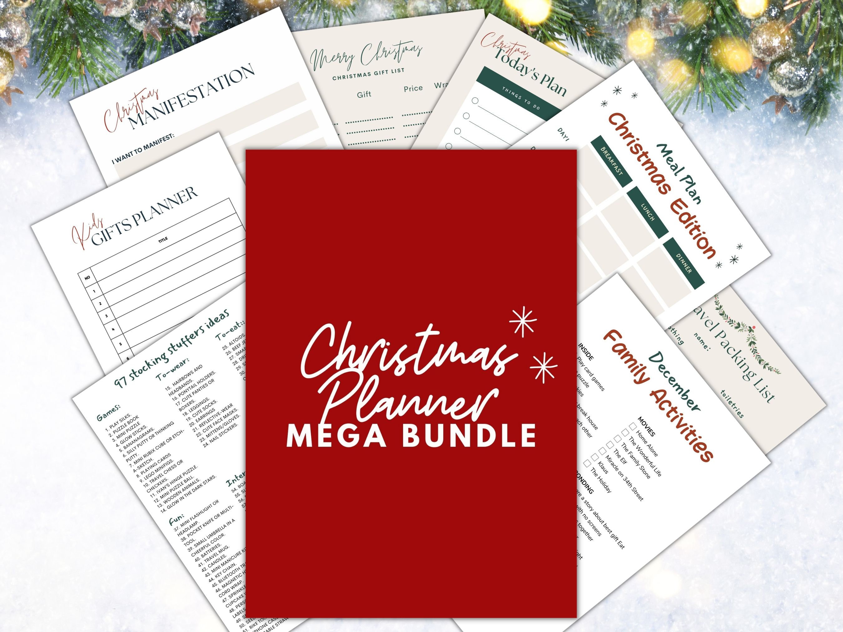 Christmas Planner Digital, Christmas Bundle Downloads, Christmas ...