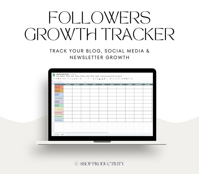Follower Growth Tracker Template - Etsy
