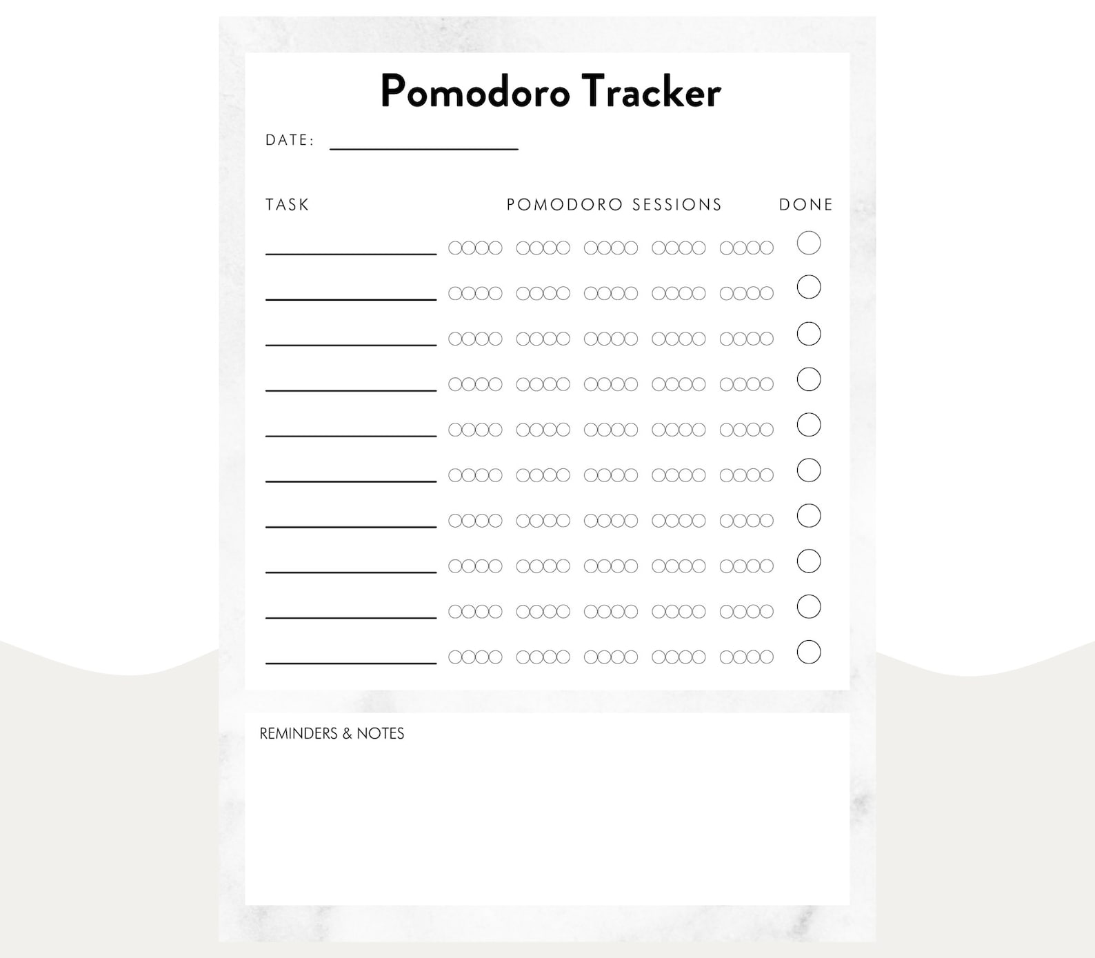 Pomodoro Timer Printable PDF, Productivity Tracker, Planner Sheet ...