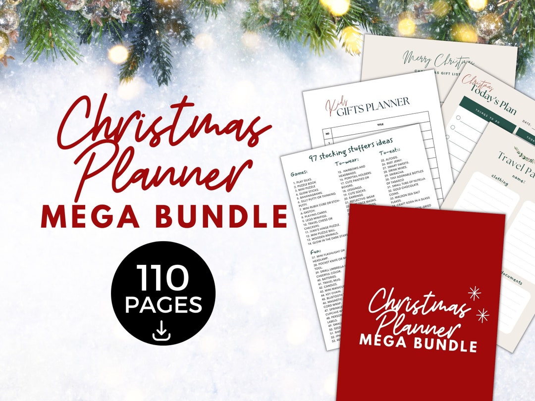 Christmas Planner Digital, Christmas Bundle Downloads, Christmas ...