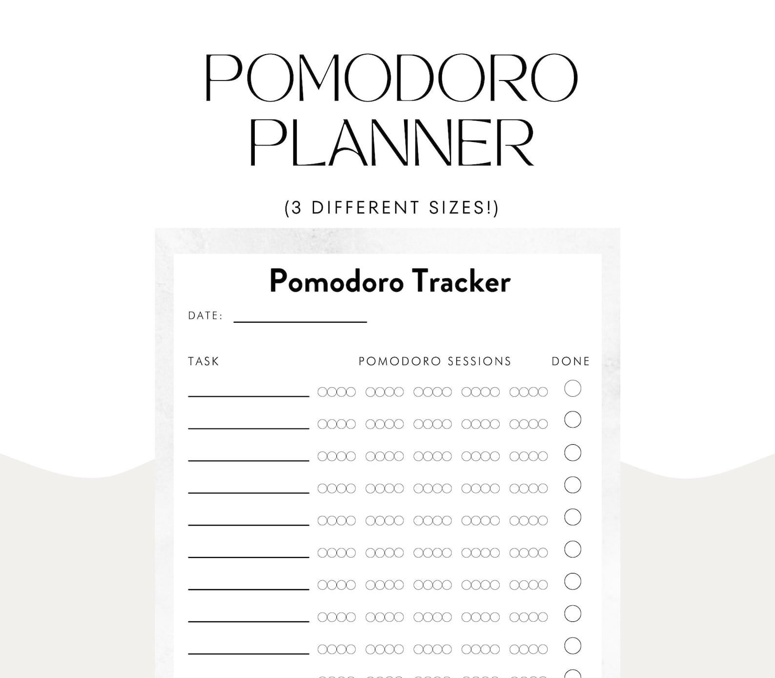 Pomodoro Timer Printable PDF, Productivity Tracker, Planner Sheet ...